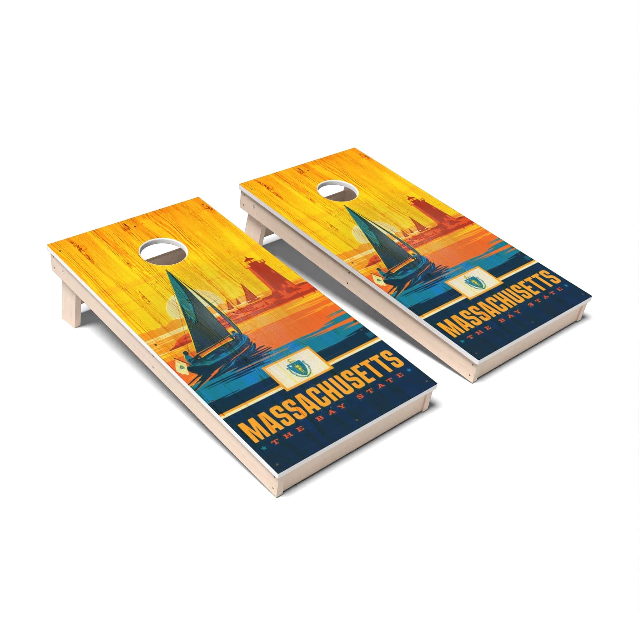 Massachusetts Cornhole Boards - All Weather