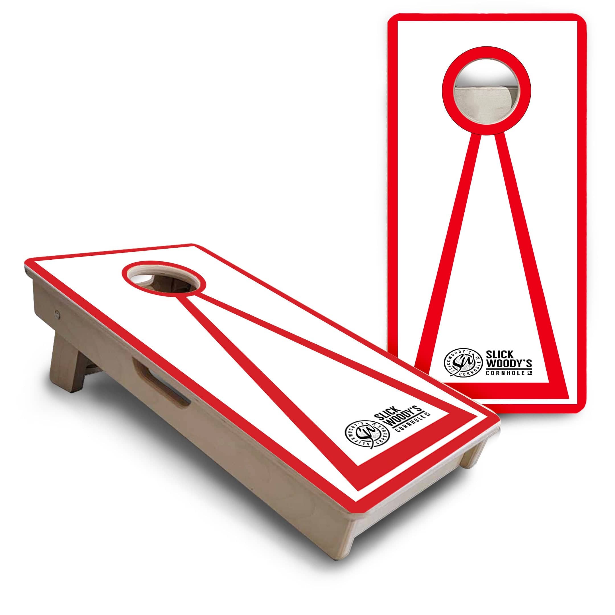 Mini Cornhole Boards- Red Triangle- 12"x24"